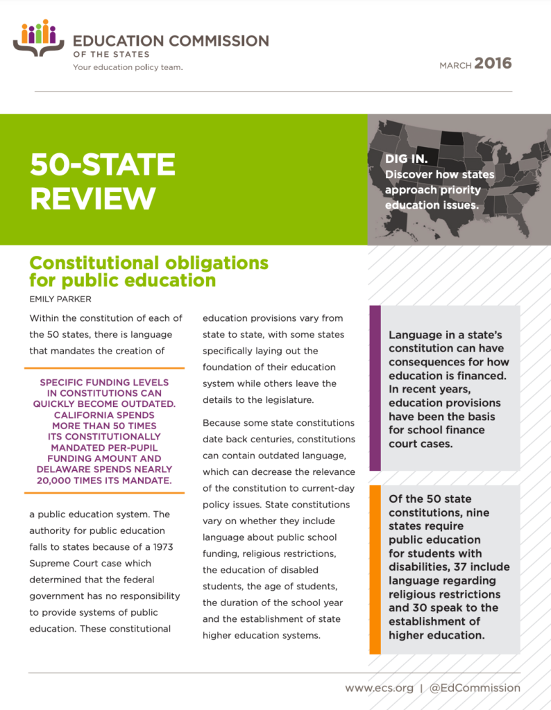 Constitutional Obligations for Public Education - Education Commission ...