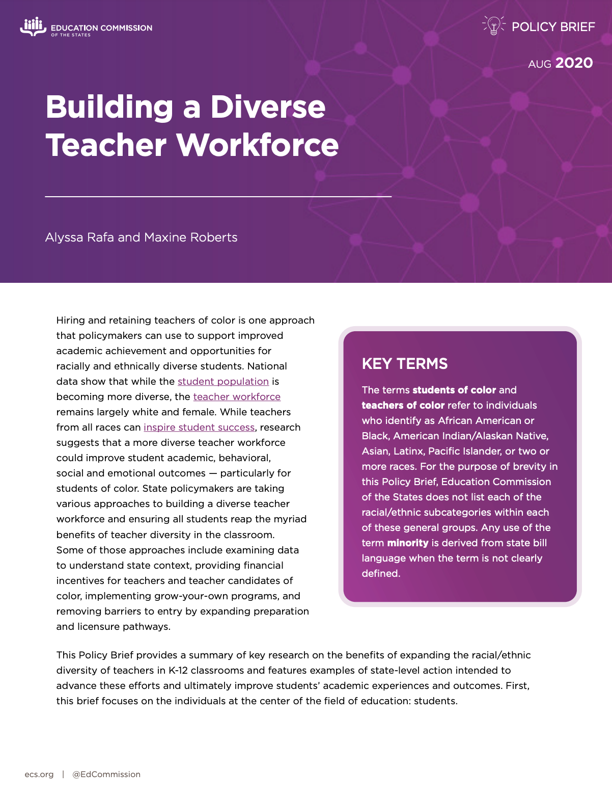 Building a Diverse Teacher Workforce - Education Commission of the States