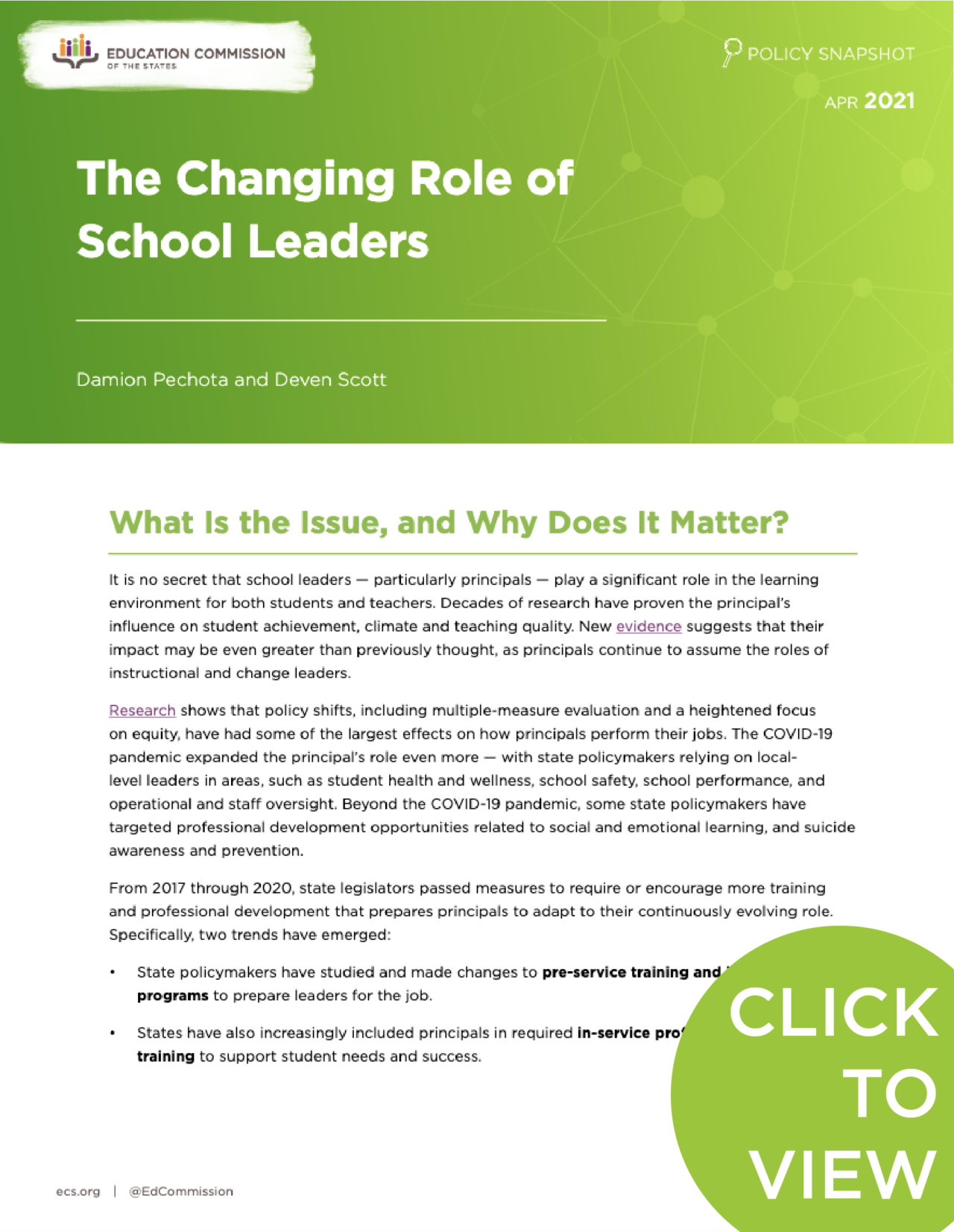 The Changing Role of School Leaders - Education Commission of the States