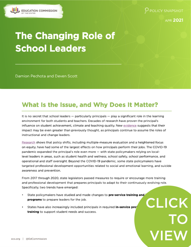 The Changing Role of School Leaders - Education Commission of the States