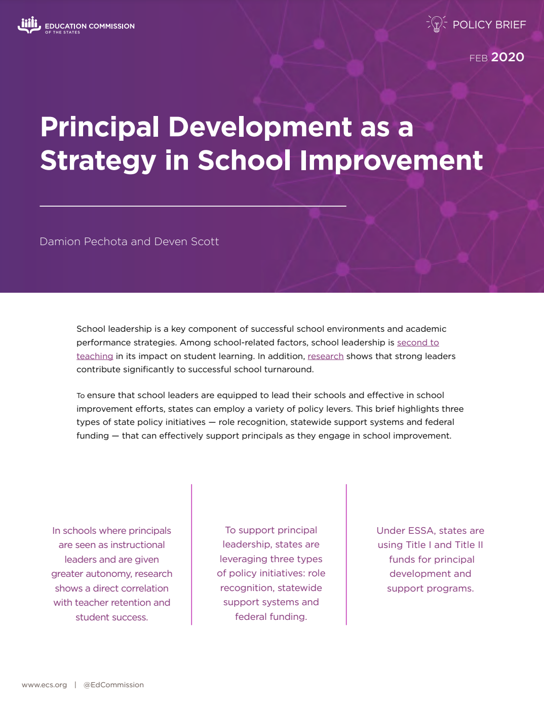 Principal Development as a Strategy in School Improvement - Education ...