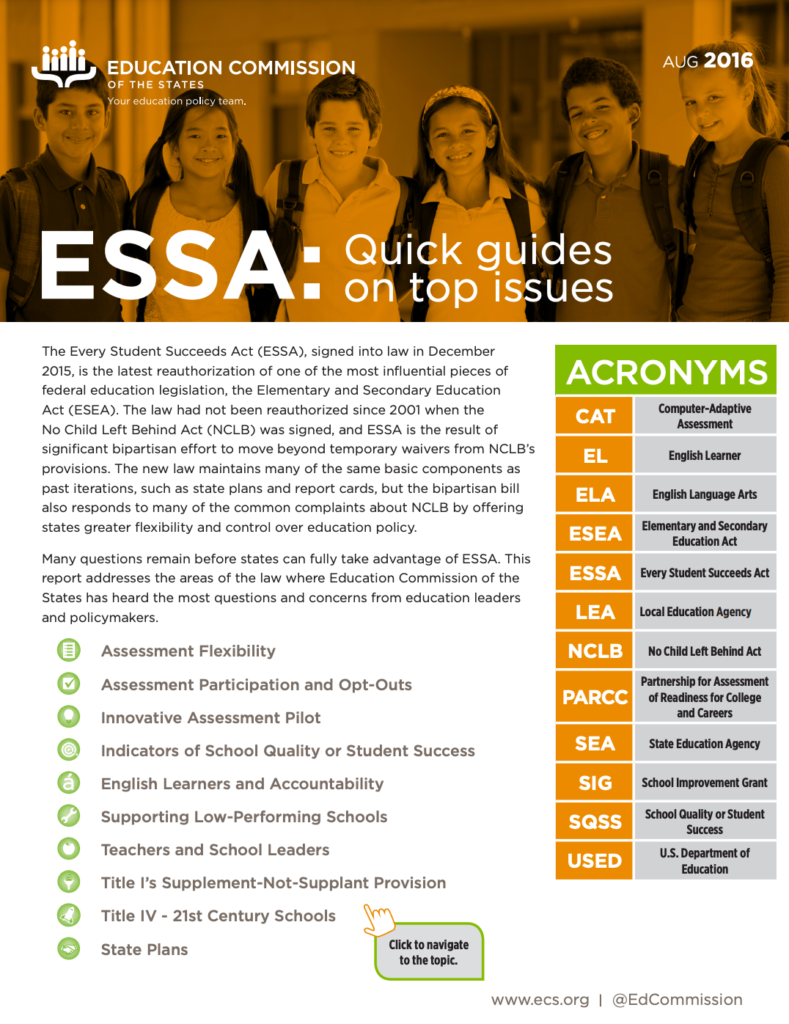ESSA: Quick guides on top issues - Education Commission of the States