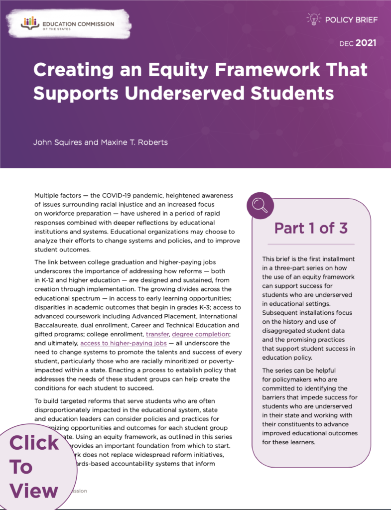 Creating an Equity Framework at the State Level - Education Commission ...