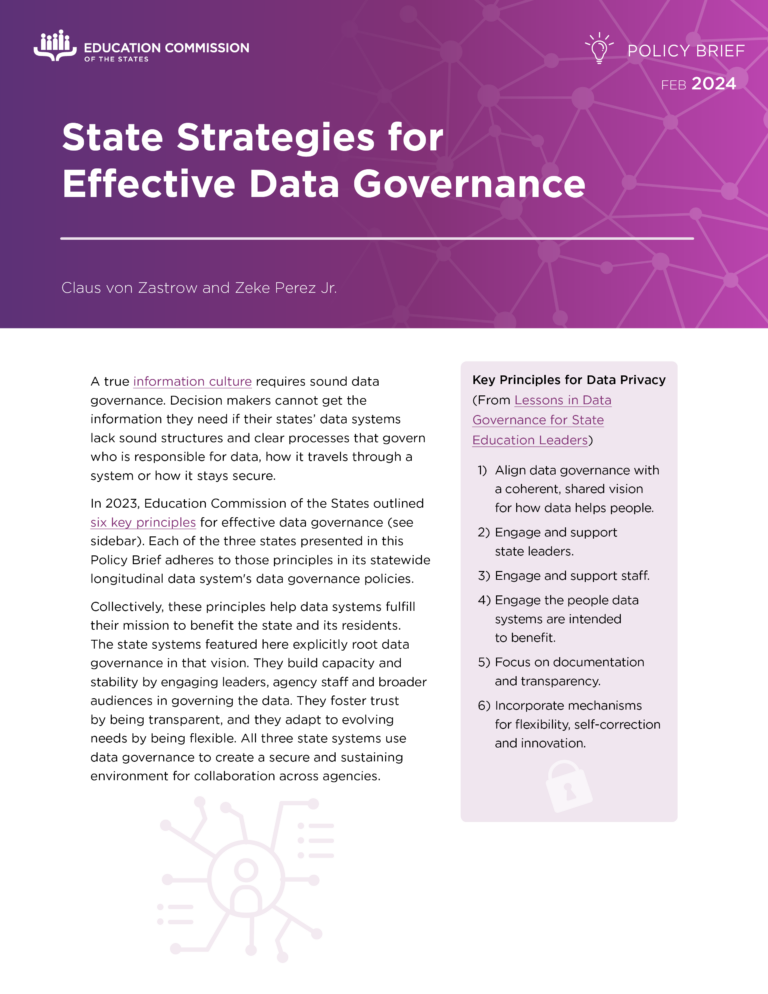 State Strategies for Effective Data Governance - Education Commission ...