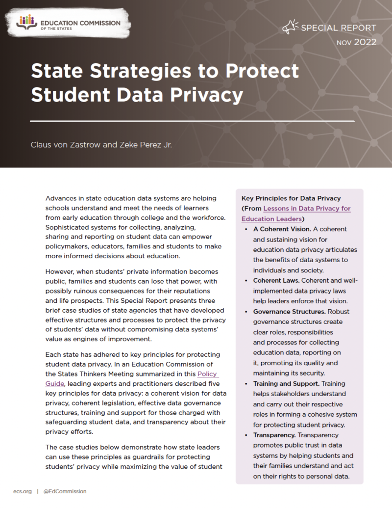 State Strategies to Protect Student Data Privacy - Education Commission ...